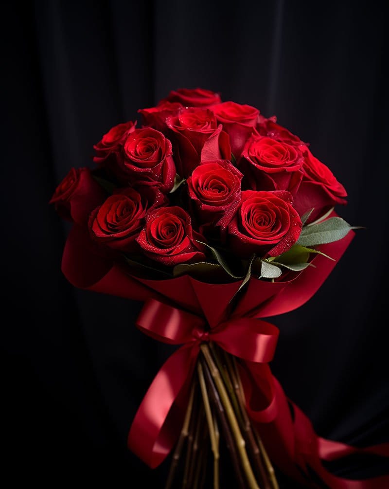 Classic 12 Red Roses Bouquet | Same Day Flower Delivery